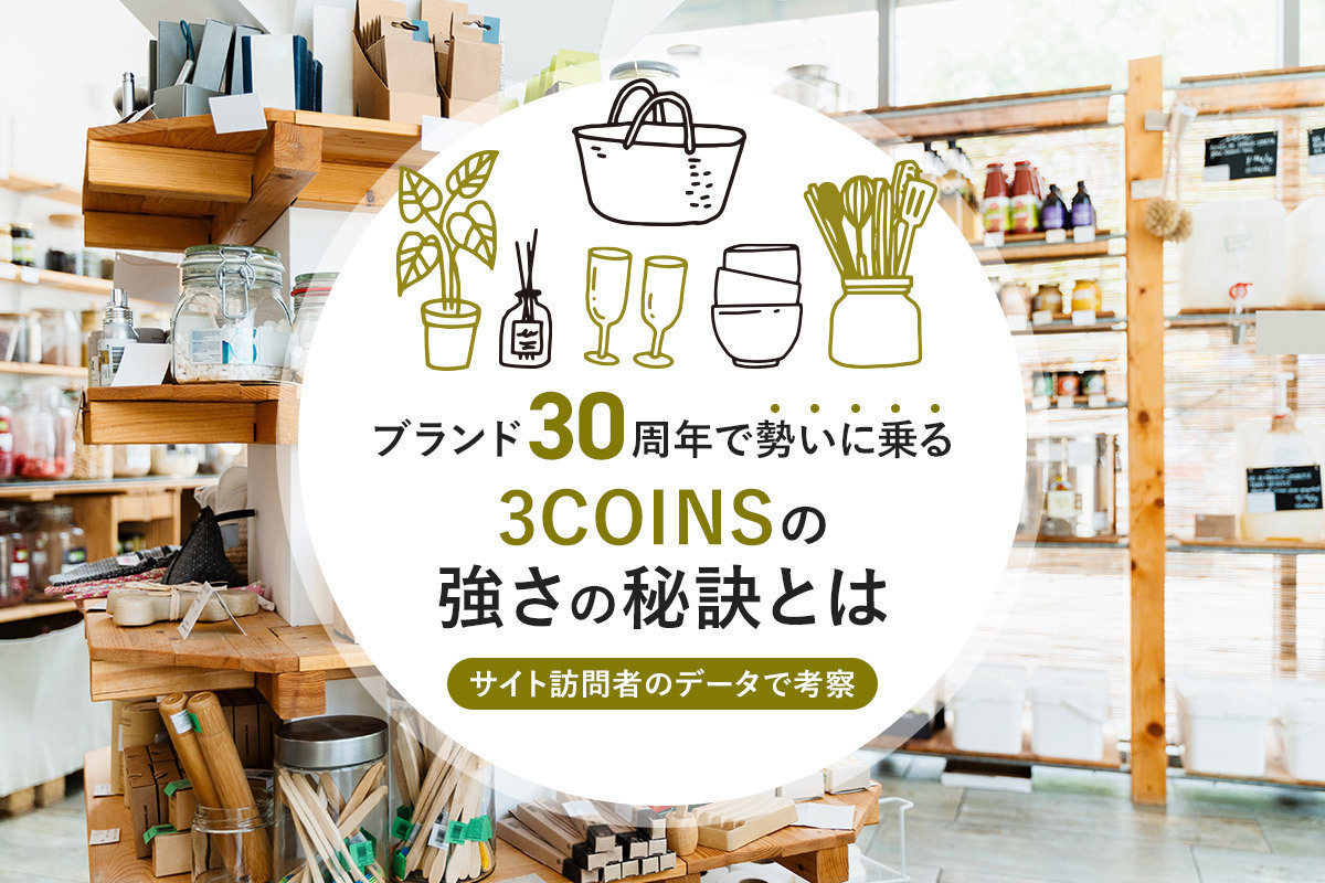 ブランド30周年で勢いに乗る3COINSの強さの秘訣とは。サイト訪問者のデータで考察 | [マナミナ]まなべるみんなのデータマーケティング・マガジン