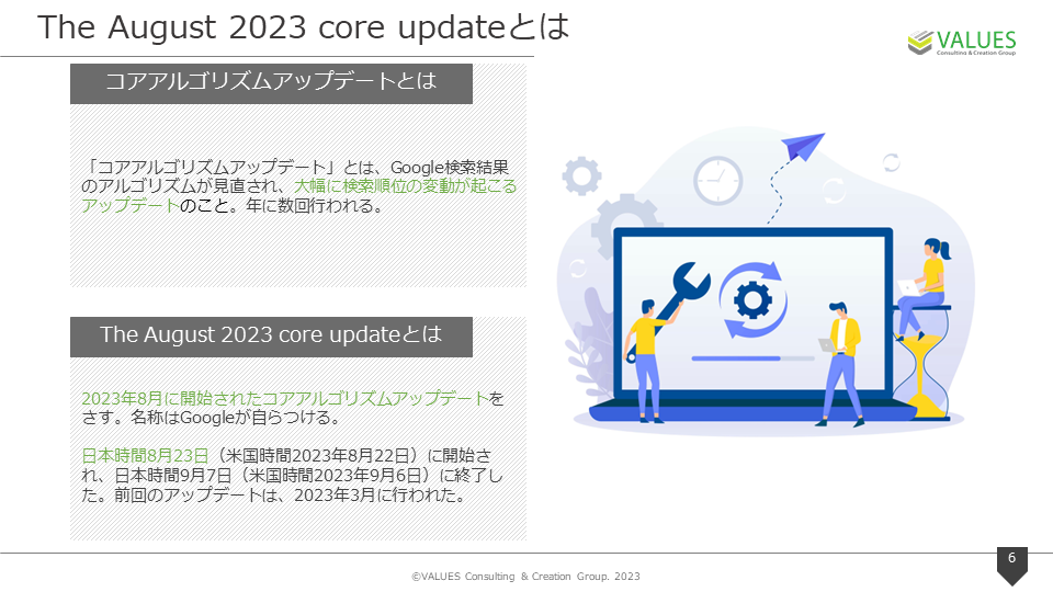 SEO担当者必見！The August 2023 core updateの影響と対策を解説｜「2023年10月 コンテンツマーケティング最新 ...